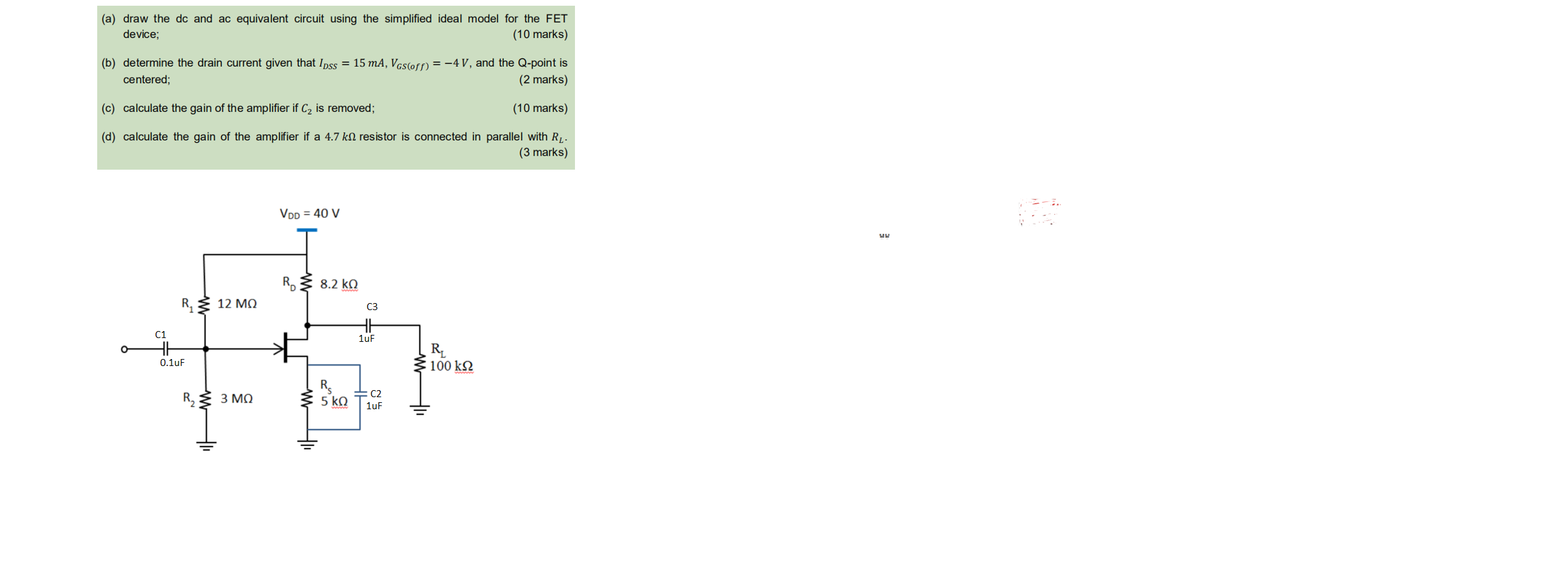 Solved (a) draw the dc and ac equivalent circuit using the | Chegg.com