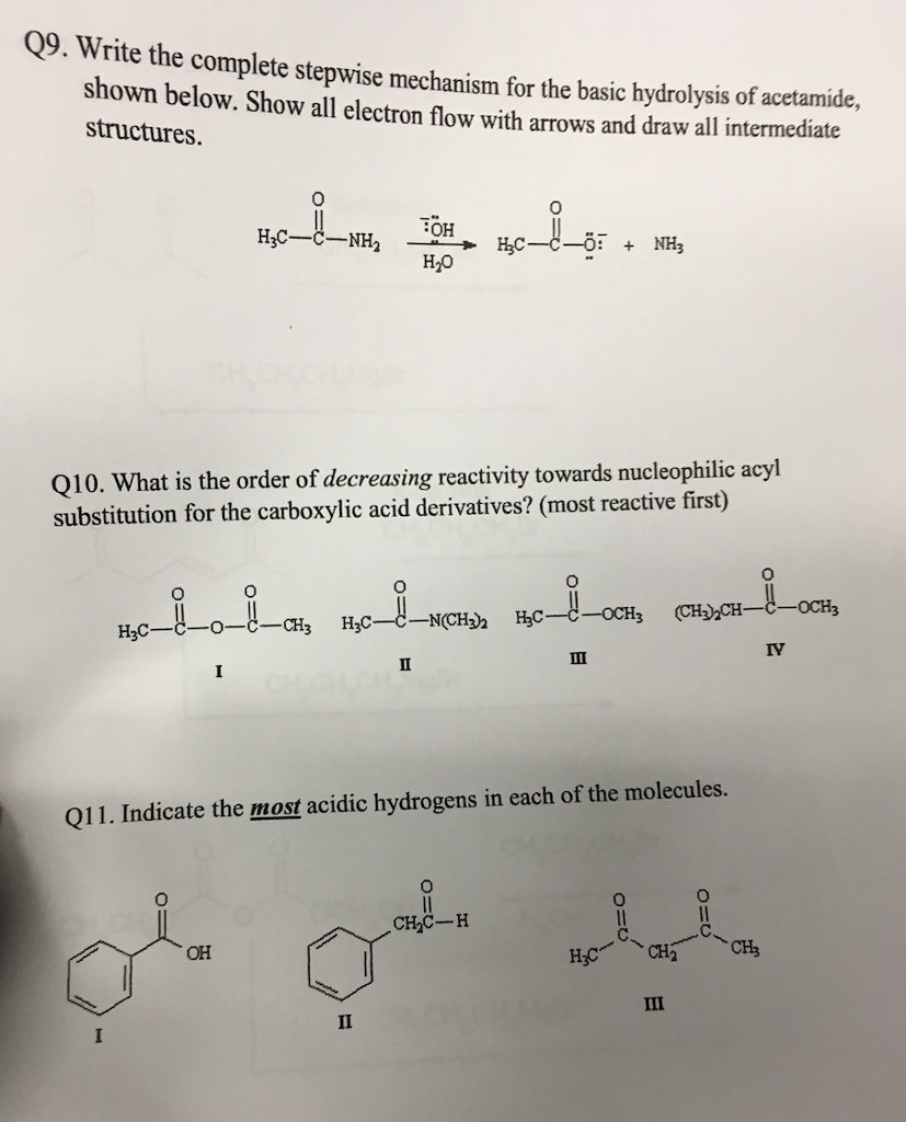 Solved Q9. Write the complete stepwise mechanism for the | Chegg.com