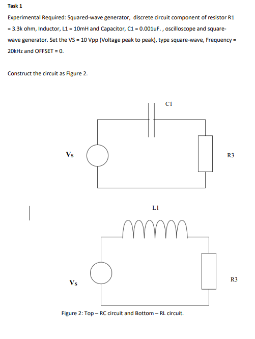 Solved Task 1 Experimental Required: Squared-wave generator, | Chegg.com