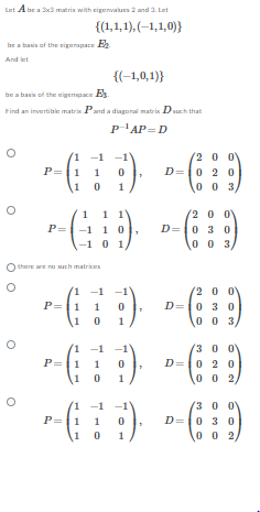 Solved Let A bea matrix with eigenvalues 2 and 3. Let | Chegg.com