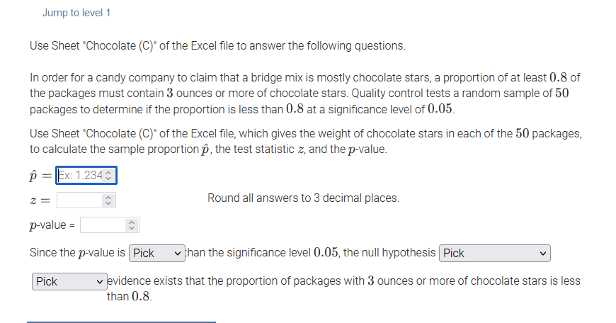 Solved Jump to level 1Use Sheet "Chocolate (C)" ﻿of the | Chegg.com