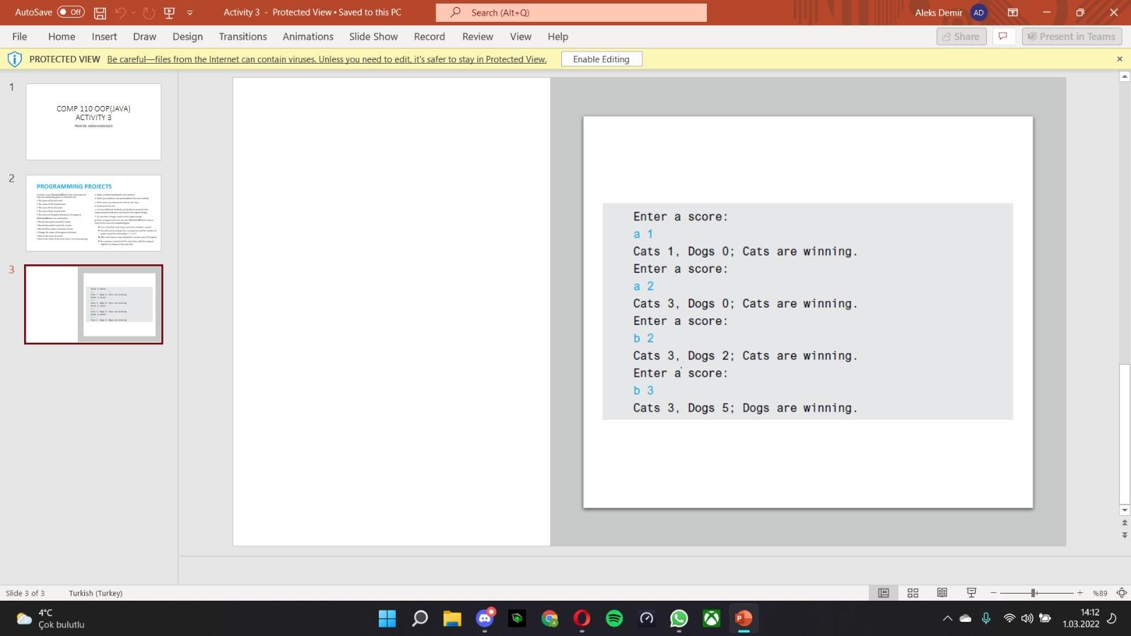 Solved AutoSave Off HUD v Activity 3 - Protected View - | Chegg.com
