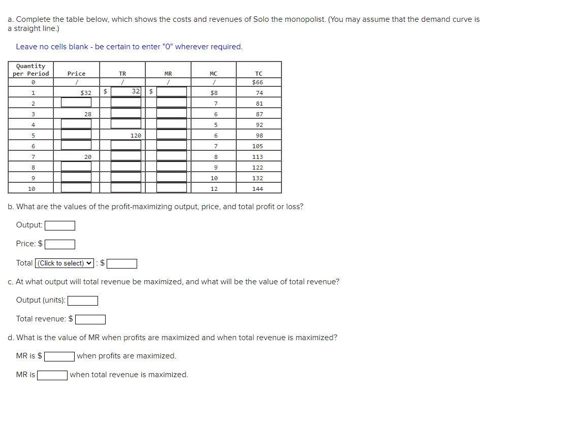 Solved a. Complete the table below, which shows the costs | Chegg.com Solved a. Complete the table below, which shows the costs | Chegg.com