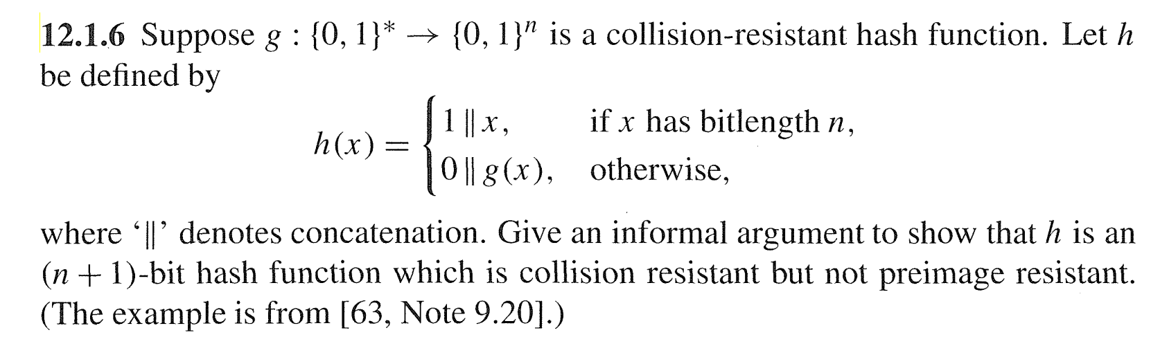Solved 12.1.6 Suppose g: {0, 1}* → {0,1}" is a | Chegg.com