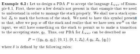 Solved Example 6.2: Let us design a PDA P to accept the | Chegg.com