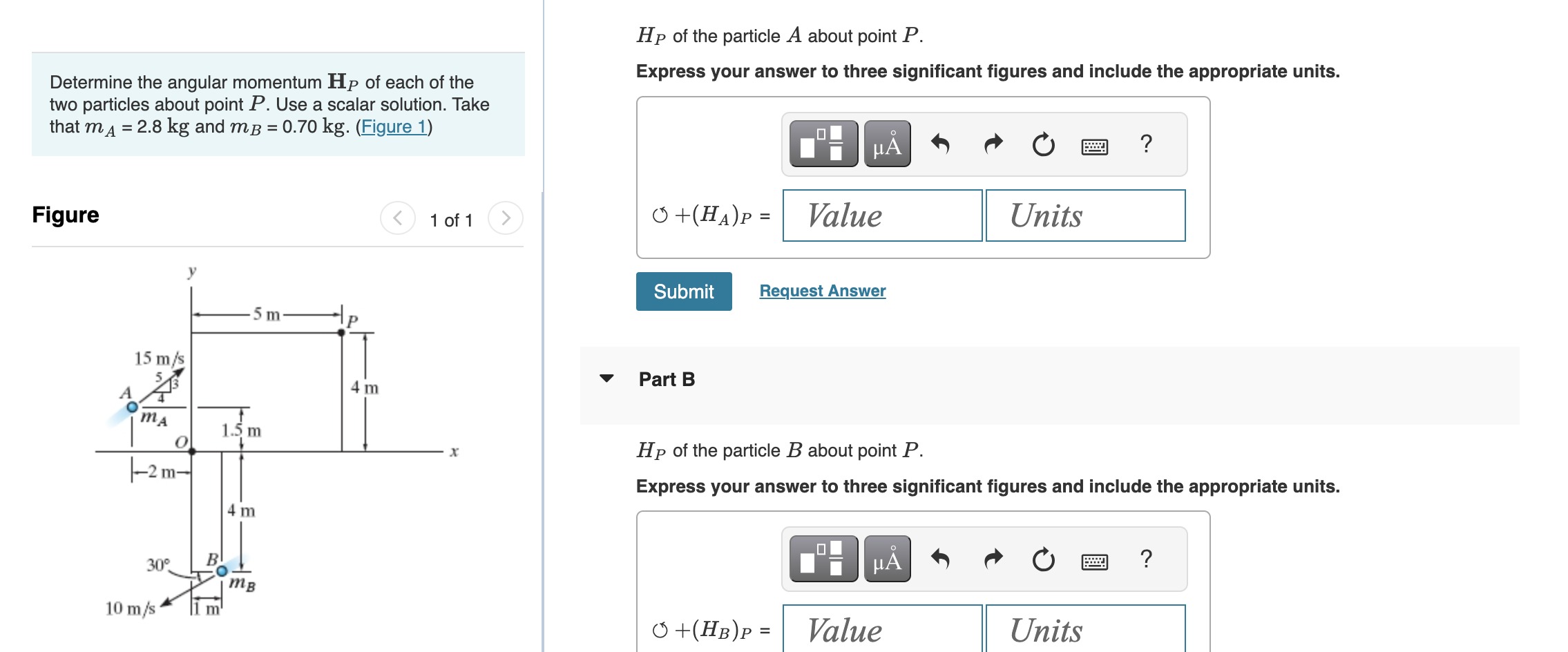 Solved Determine the angular momentum HP of each of the two | Chegg.com