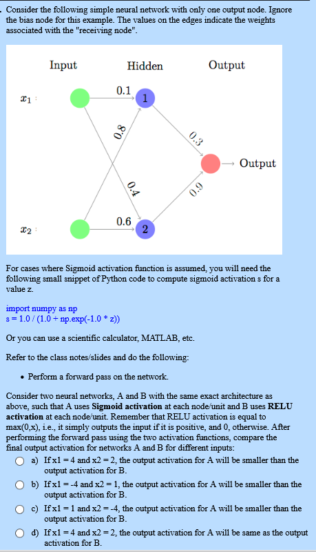 Solved . Consider the following simple neural network with | Chegg.com
