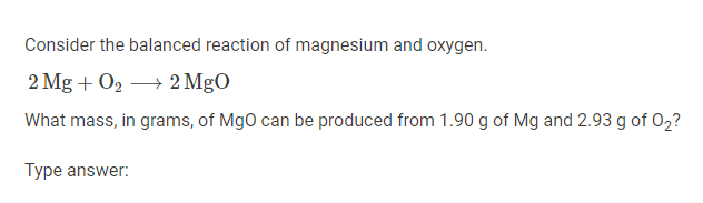 Solved Consider the balanced reaction of magnesium and | Chegg.com