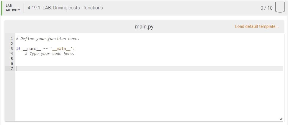 Solved PYTHON Driving is expensive. Write a program with a | Chegg.com