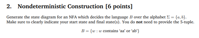 Solved Nondeterministic Construction [6 ﻿points]Generate the | Chegg.com