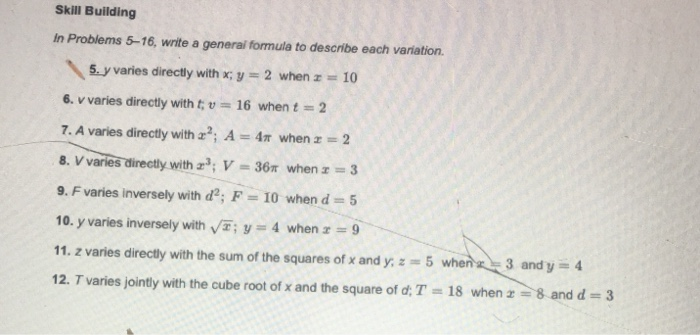 Solved Skill Building In Problems 5-16, write a generai | Chegg.com