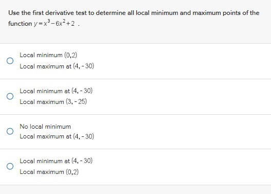 Solved Use The First Derivative Test To Determine All Local