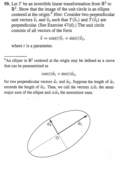 Solved 50. Let T be an invertible linear transformation from | Chegg.com