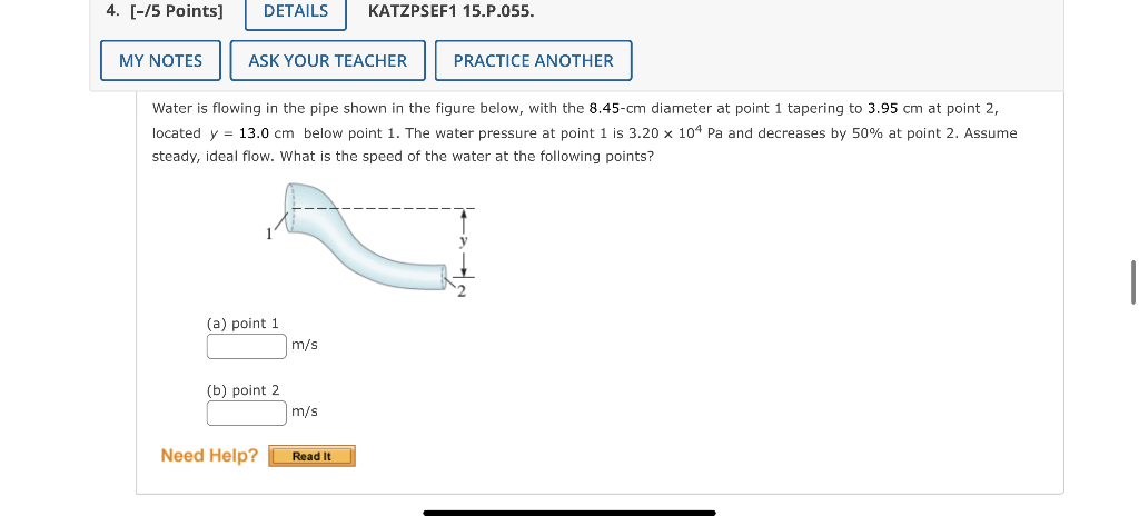 Solved Water is flowing in the pipe shown in the figure | Chegg.com
