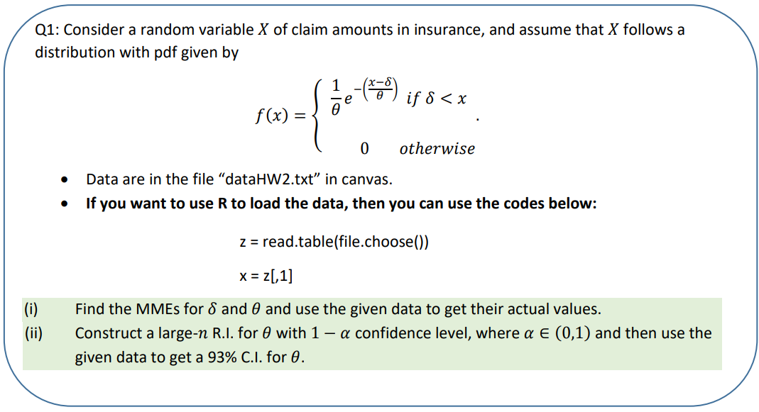Solved Consider a random variable 𝑋 of claim amounts in | Chegg.com