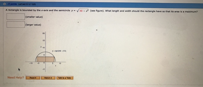 Solved A rectangle is bounded by the x-axis and the | Chegg.com