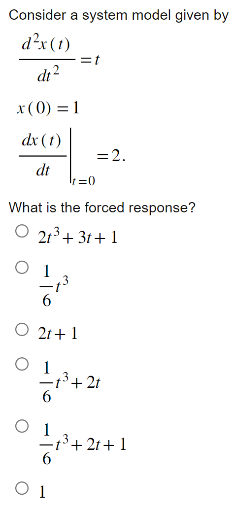 Solved Consider a system model given by | Chegg.com