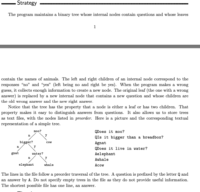 Solved In C++, create a Animal guessing game using Binary | Chegg.com