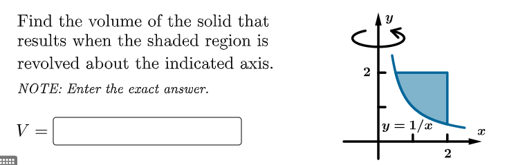 Solved Find the volume of the solid that results when the | Chegg.com
