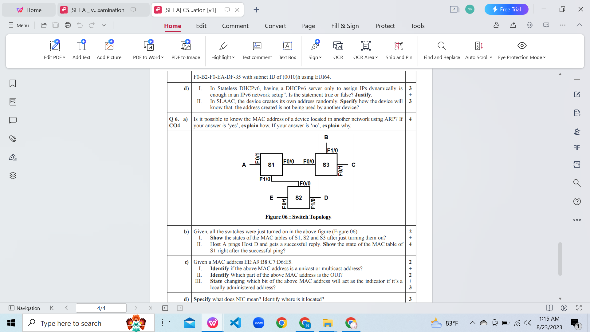 Solved \r\n\r\n192.168.10.10/24. Your network uses a single | Chegg.com
