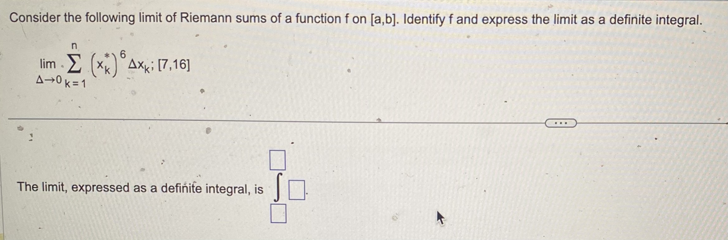 Solved Consider the following limit of Riemann sums of a | Chegg.com