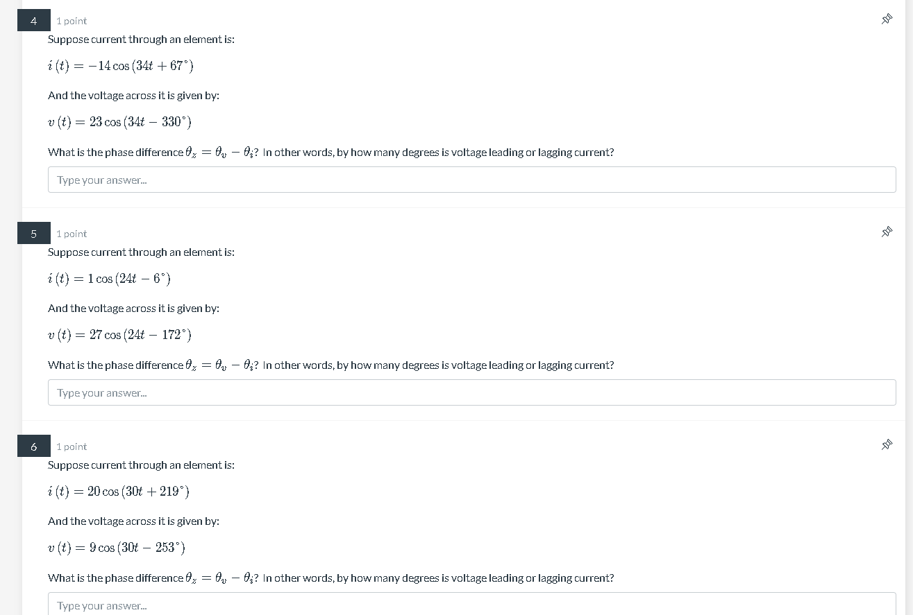 Solved Your answer should be given between -179 degrees and | Chegg.com