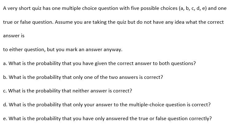 Solved A very short quiz has one multiple choice question | Chegg.com