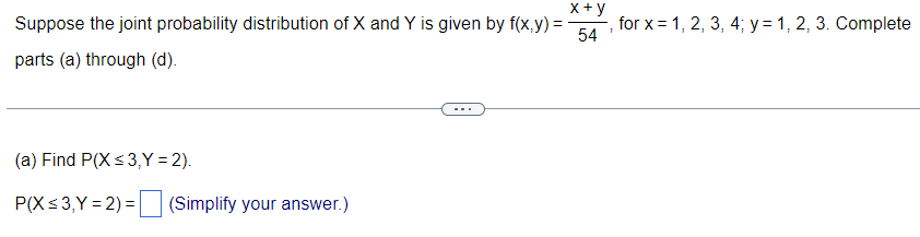 Solved Suppose the joint probability distribution of X and Y | Chegg.com