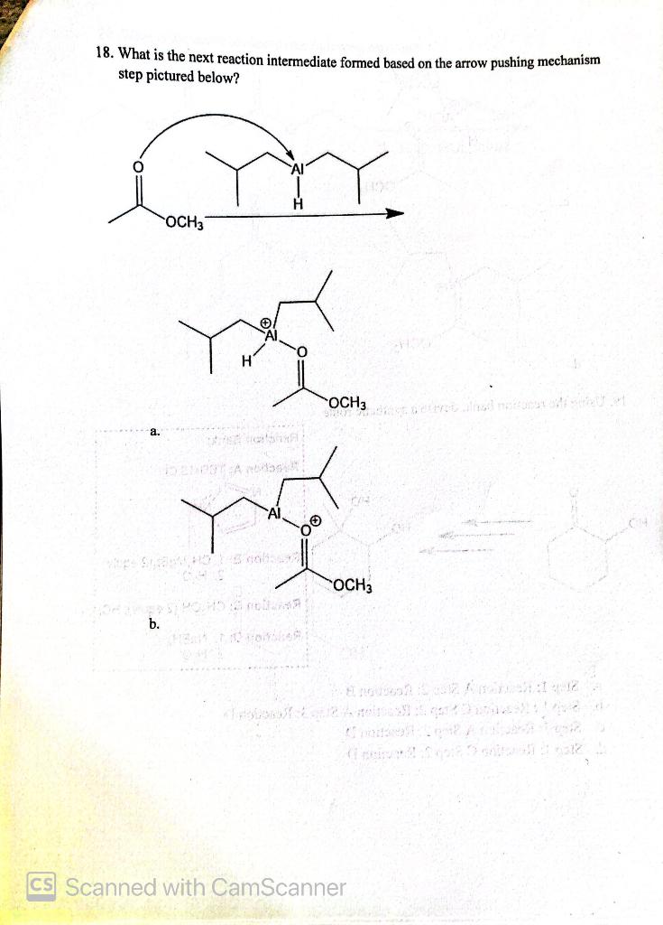 Solved 18. What is the next reaction intermediate formed | Chegg.com