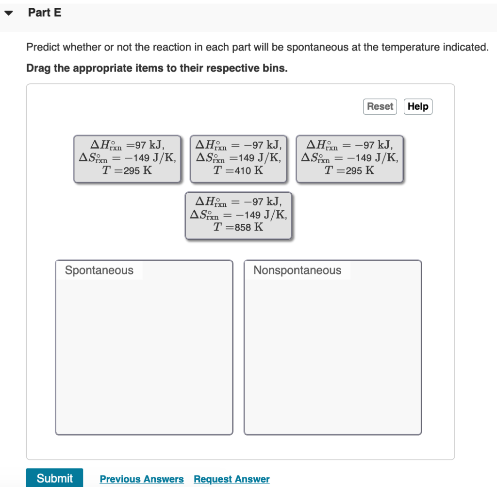 Solved Part E Predict whether or not the reaction in each | Chegg.com