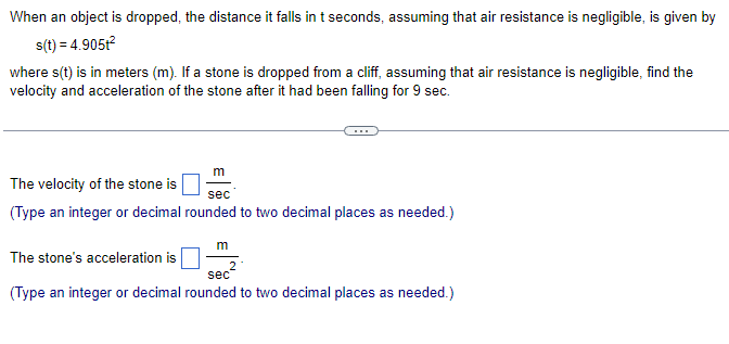 Solved When an object is dropped, the distance it falls in t | Chegg.com