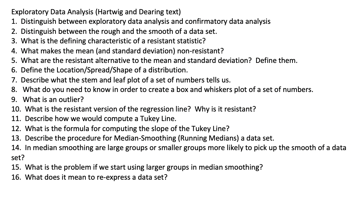 Solved Exploratory Data Analysis (Hartwig and Dearing text) | Chegg.com