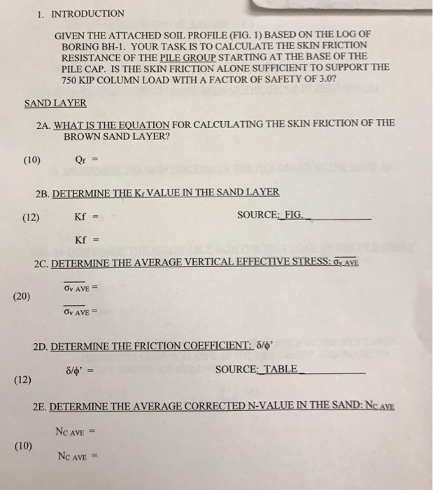 1. GIVEN THE FOLLOWING SUBSURFACE PROFILE ANSWER | Chegg.com