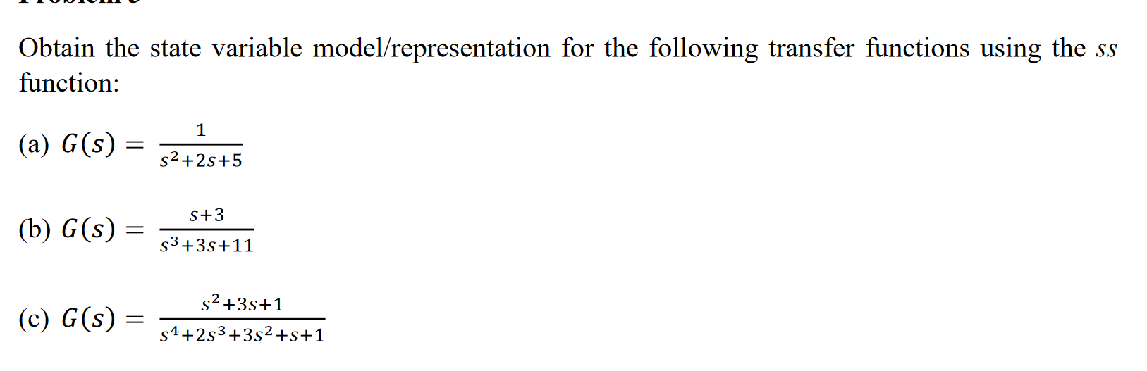 Solved Obtain the state variable model/representation for | Chegg.com