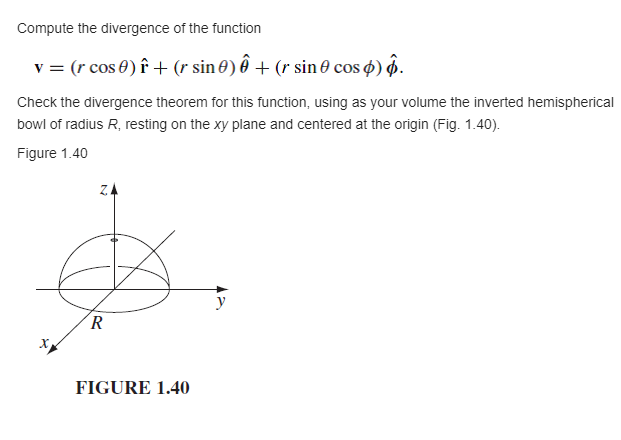 Solved Compute the divergence of the function v = (r cose) f | Chegg.com