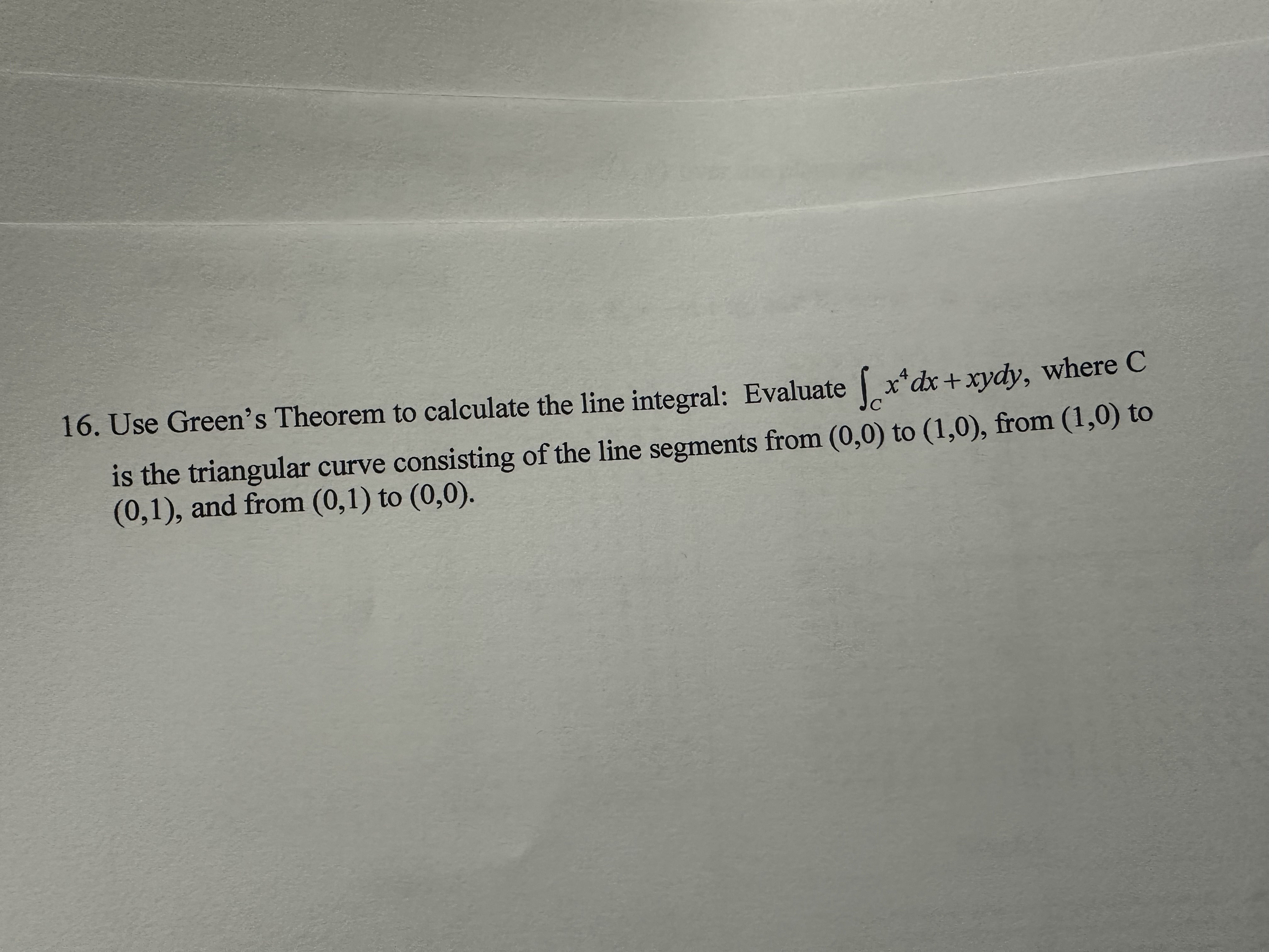 Solved 16. Use Green's Theorem to calculate the line | Chegg.com