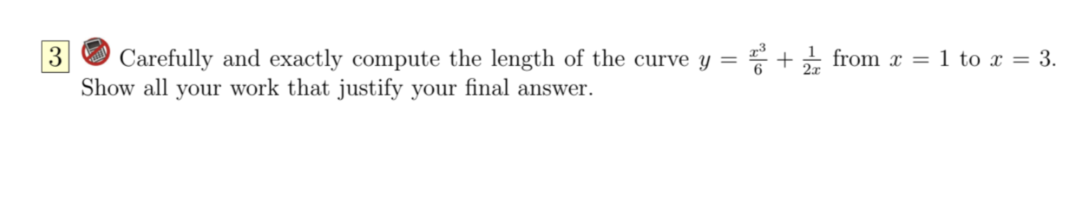 Solved 3 ﻿Carefully and exactly compute the length of the | Chegg.com