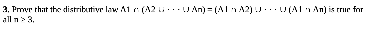 Solved 3. Prove that the distributive law | Chegg.com