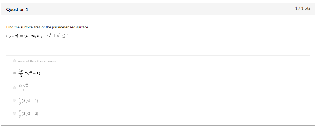 Solved Find the surface area of the parameterized surface | Chegg.com