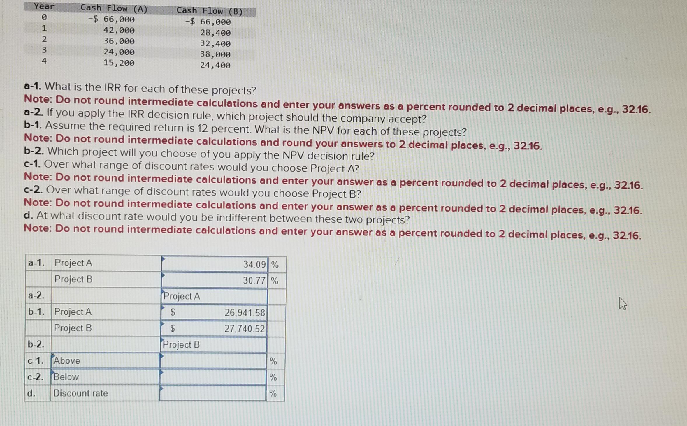 Solved a-1. ﻿What is the IRR for each of these | Chegg.com