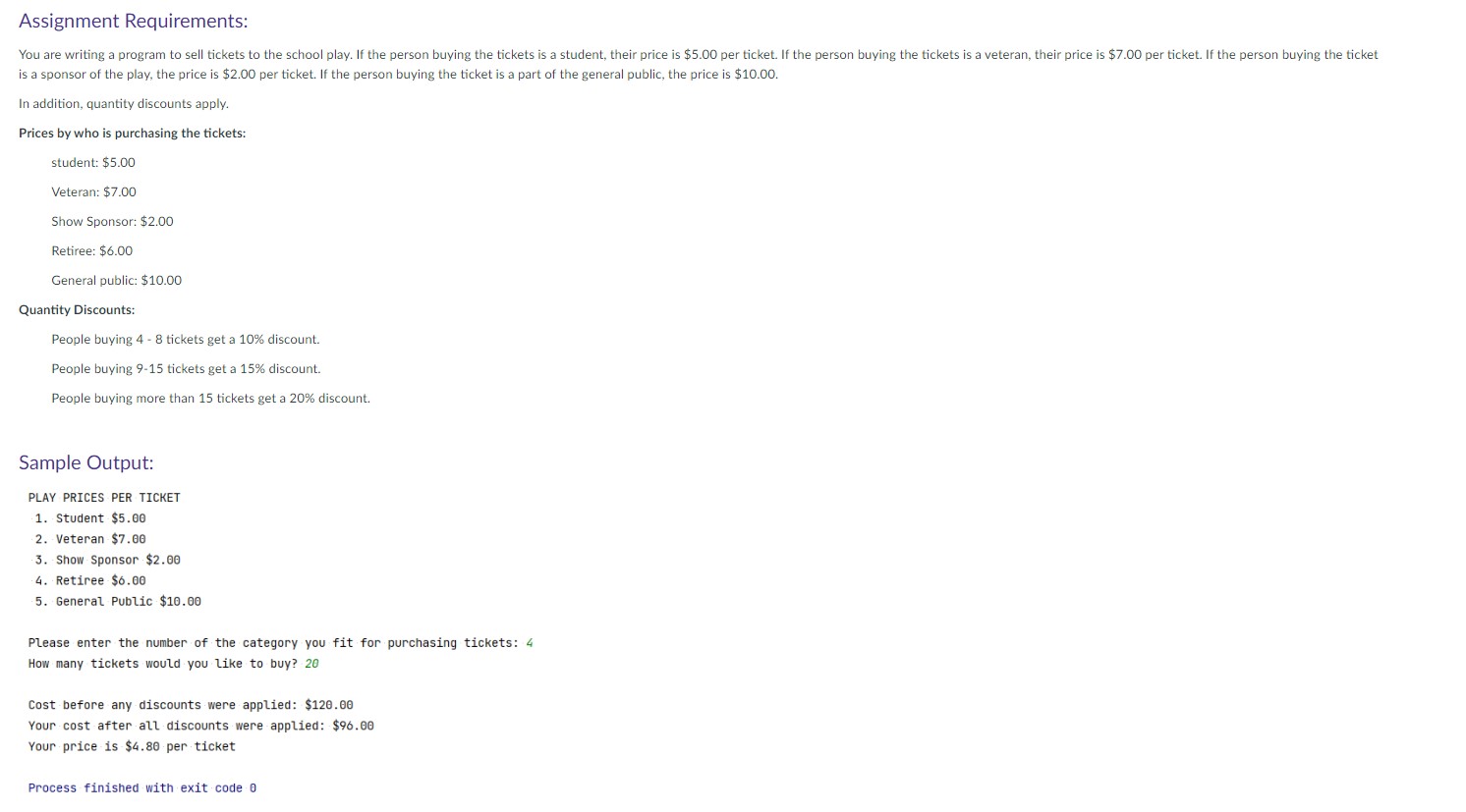 Solved Assignment Requirements: is a sponsor of the play, | Chegg.com