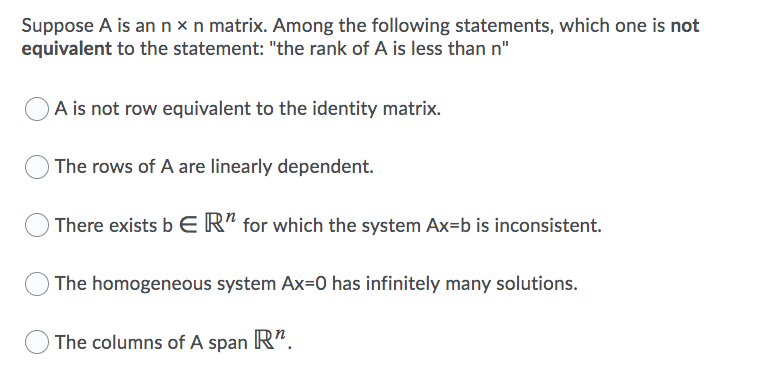Solved Let A be a 5 x 8 matrix. If the dimension of the null | Chegg.com