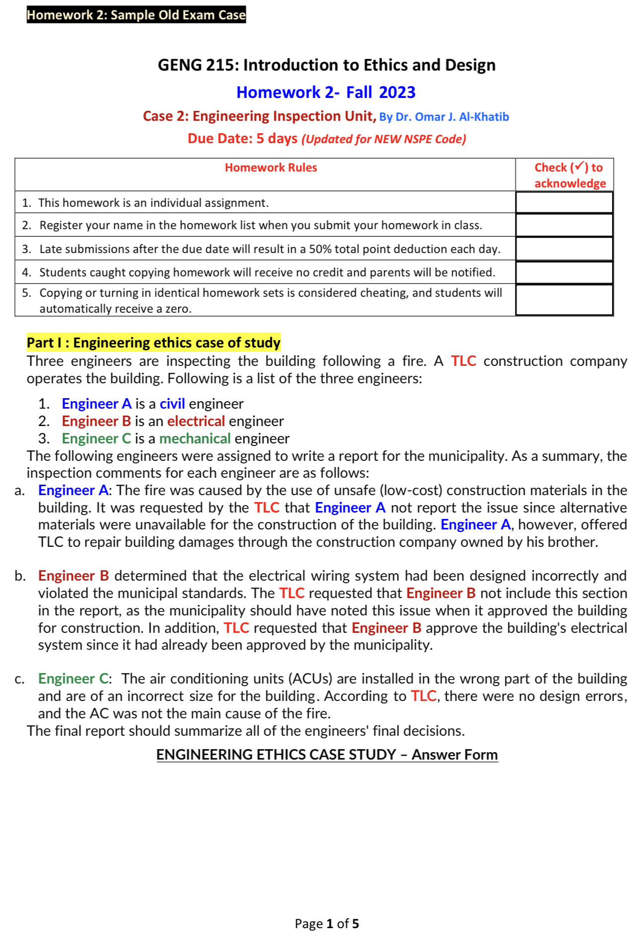 Solved Homework 2: Sample Old Exam Case 1. In this case, | Chegg.com