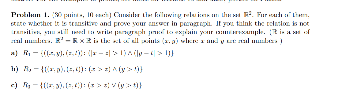 Solved Problem 1. (30 points, 10 each) Consider the | Chegg.com