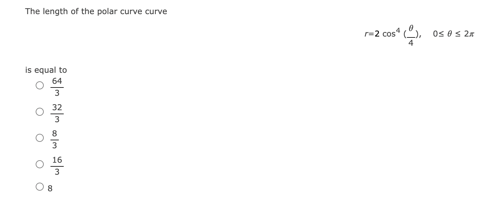 Solved The length of the polar curve curve | Chegg.com