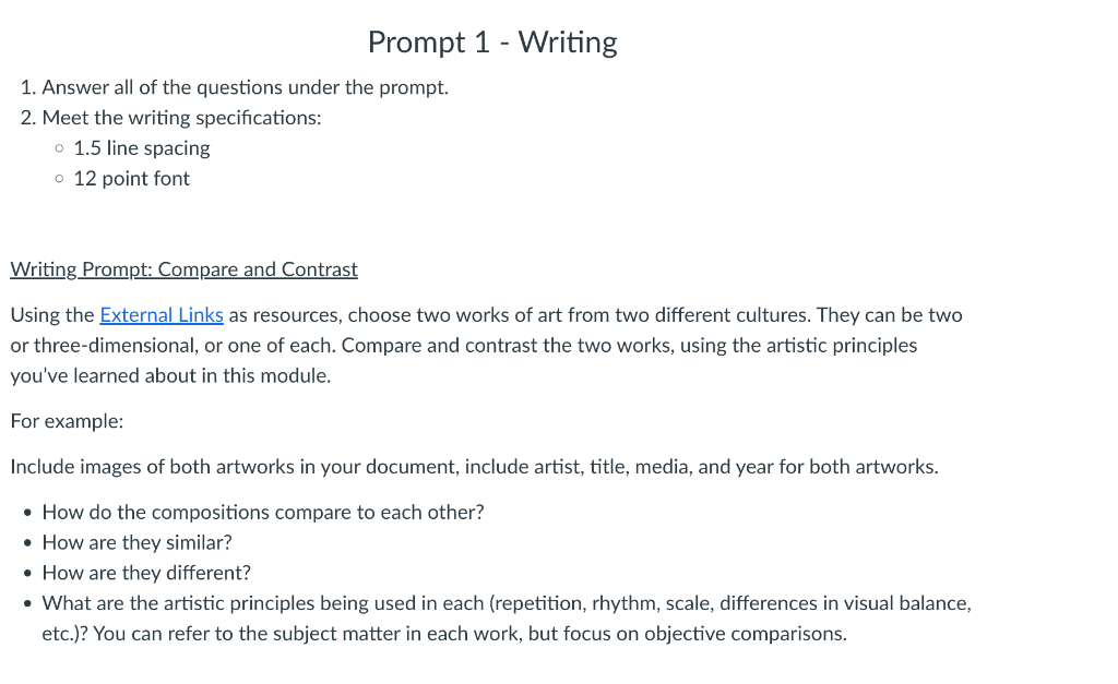 Solved Prompt 1 - Writing 1. Answer all of the questions | Chegg.com