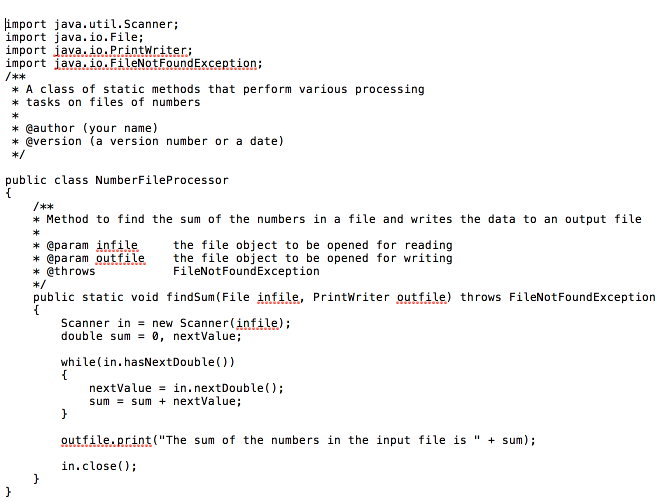 Add the following static methods to the NumberFile | Chegg.com