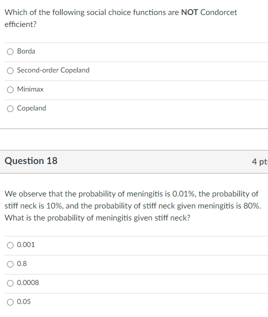 Solved Which of the following social choice functions are | Chegg.com