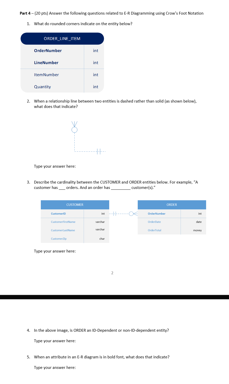 Solved Part 4 - (20 pts) Answer the following questions | Chegg.com