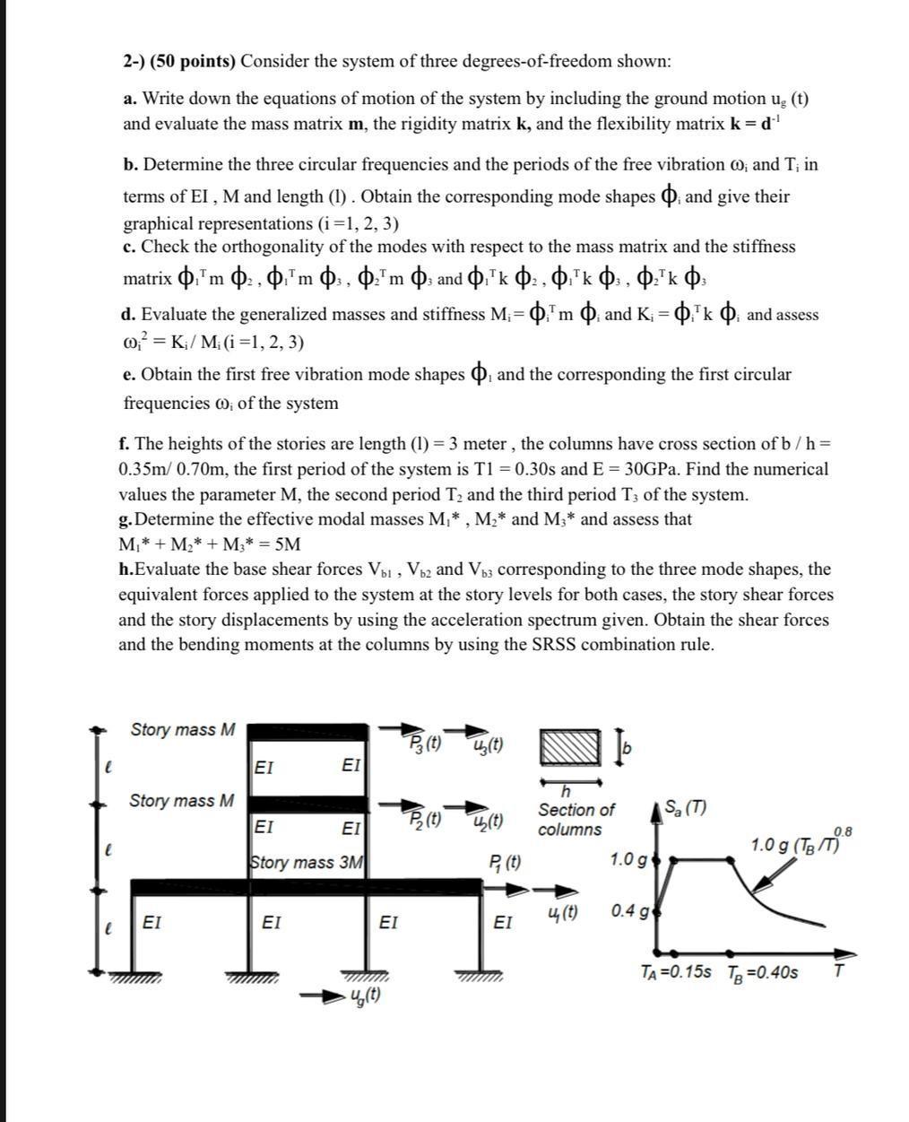 Solved 1) Find the structural period and find torsional | Chegg.com
